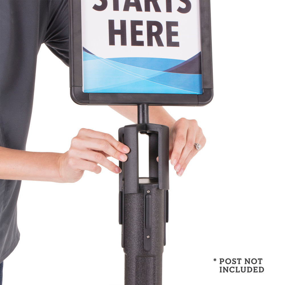 US Weight Plastic Stanchion Sign Holder with Plexiglass Covers for USW