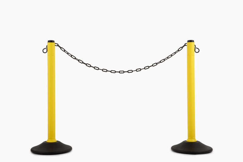 US Weight ChainBoss Yellow Fillable Crowd Control Plastic Stanchions W